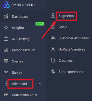 Setting up the segmentation - Omniconvert Knowledgebase